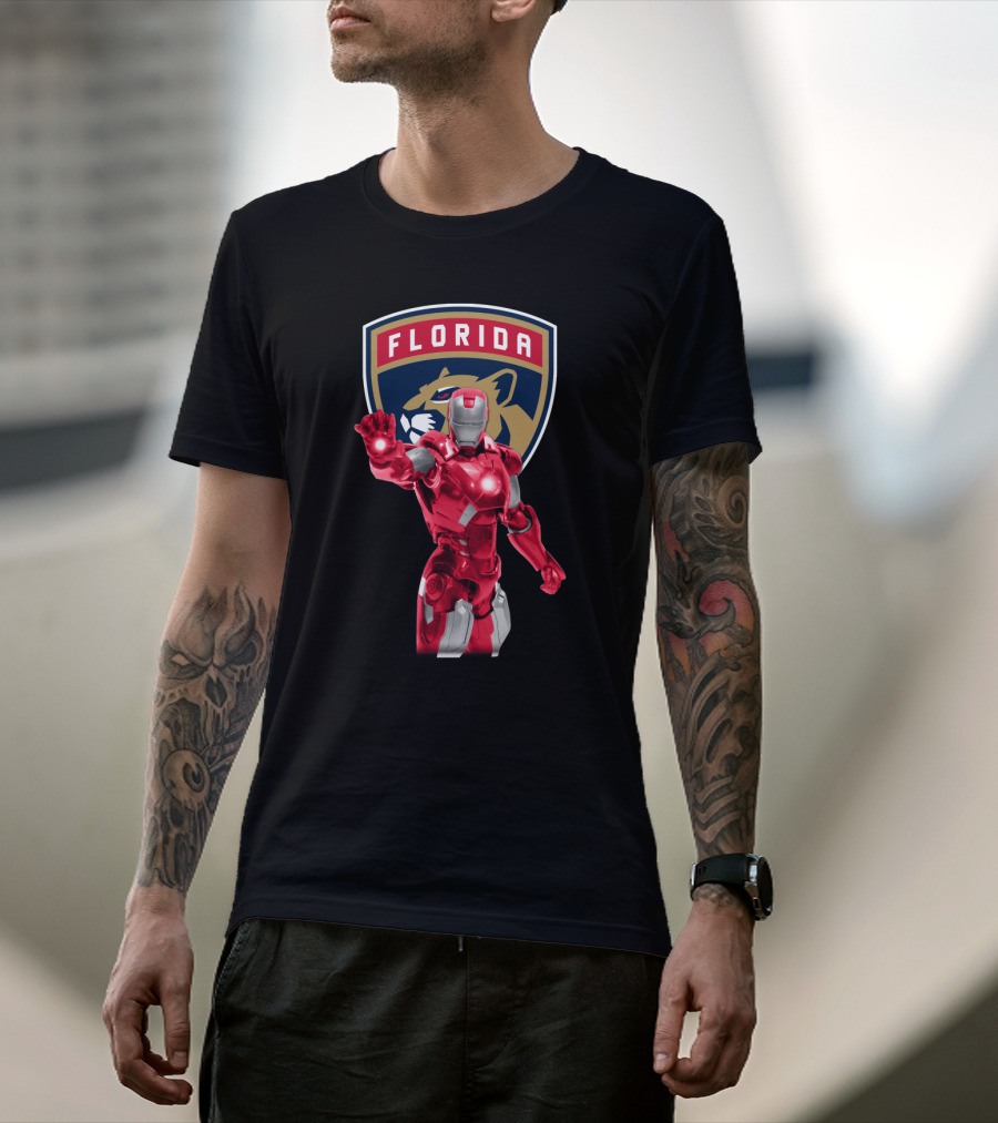 Iron Man Florida Panthers Crossover T-Shirt