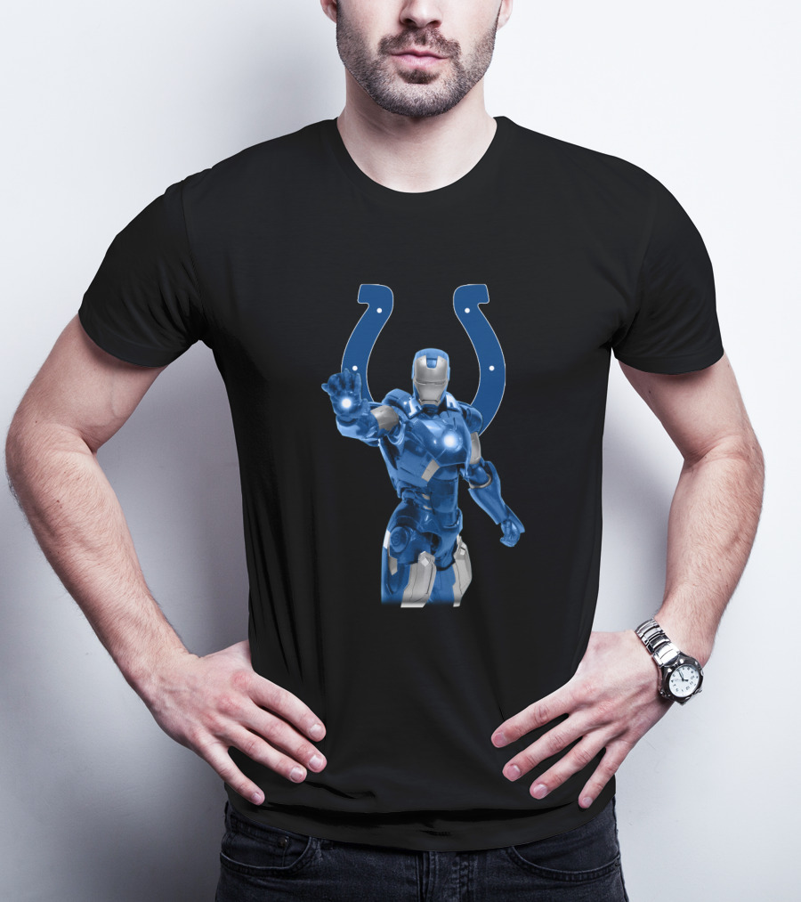 Iron Man Indianapolis Colts Marvel Avengers Fan Crossover T-Shirt