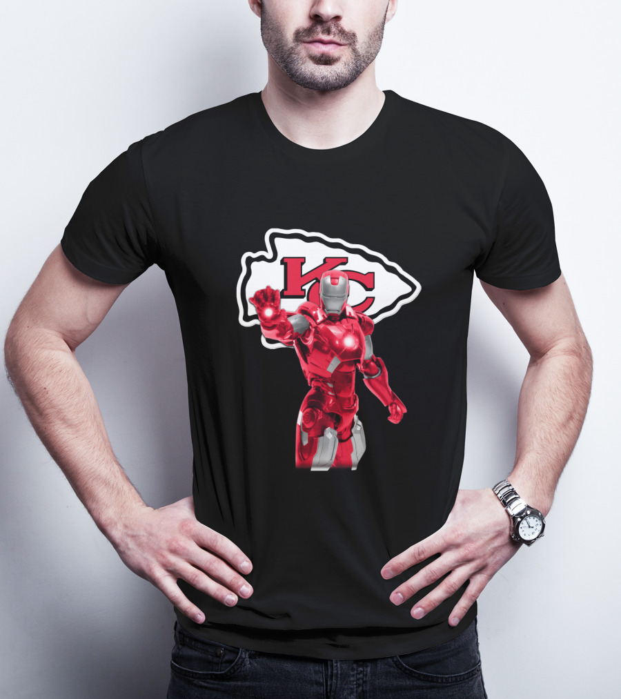Iron Man Kc Chiefs Fans Football Enthusiasts T-Shirt