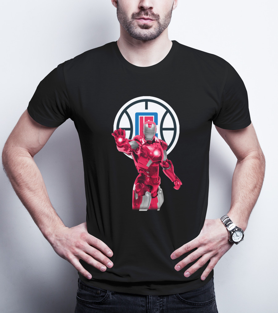 Iron Man La Clippers Basketball Hero Crossover T-Shirt