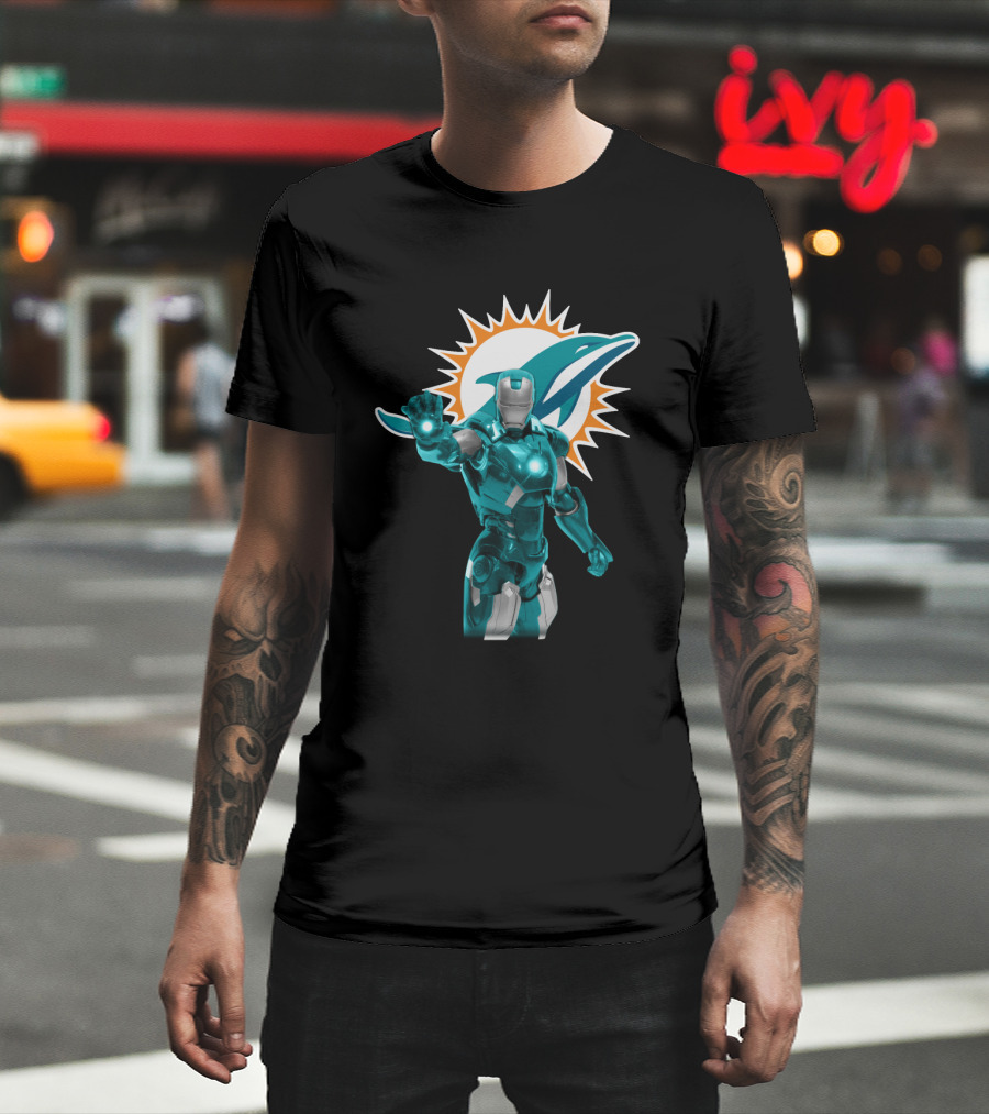 Iron Man Miami Dolphins Fan Tribute T-Shirt