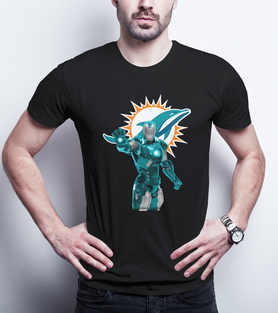 Iron Man Miami Dolphins Fan Tribute T-Shirt