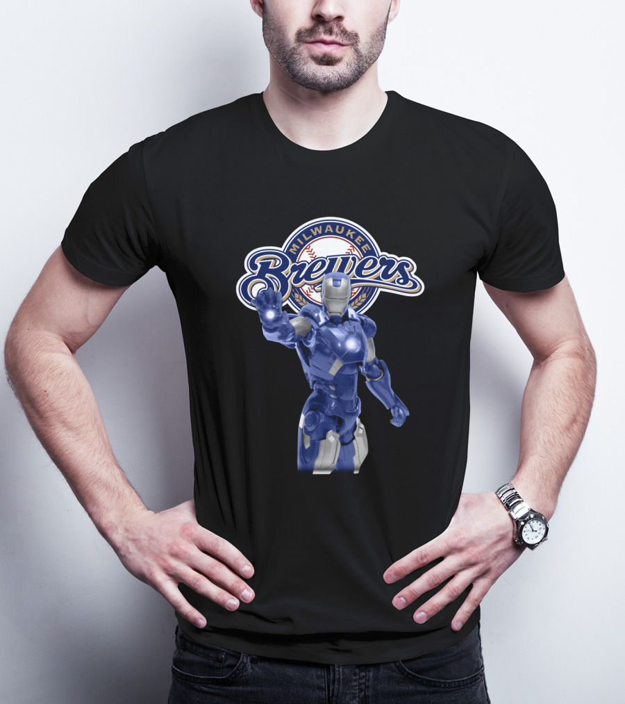Milwaukee Brewers Iron Man Crossover T-Shirt