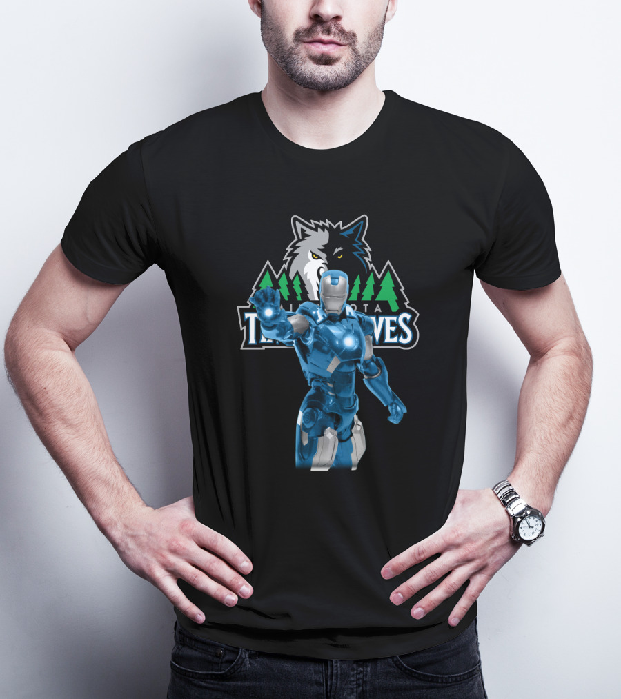 Iron Man Minnesota Timberwolves Crossover Appeal For Fans T-Shirt
