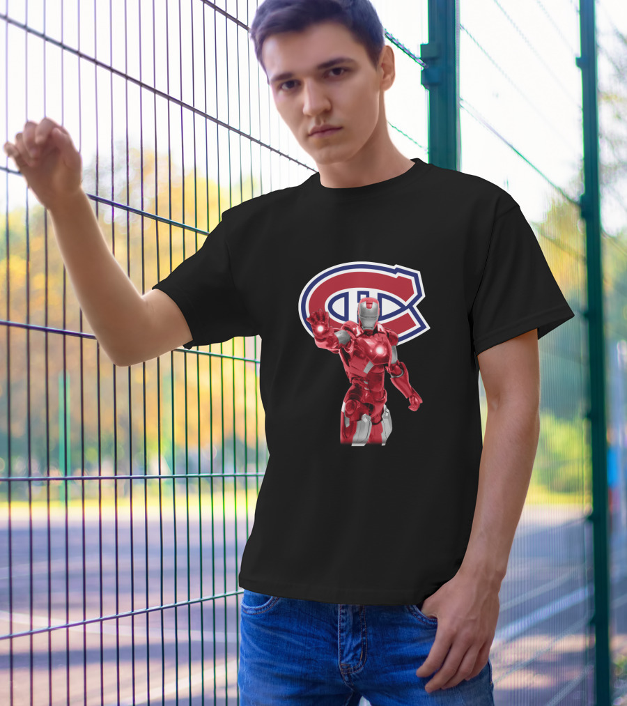 Montreal Canadiens Iron Man Crossover NHL Fan Merchandise T-Shirt