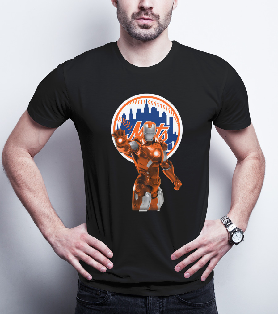 Iron Man Crossover With New York Mets Iconic Team And Hero Fusion T-Shirt