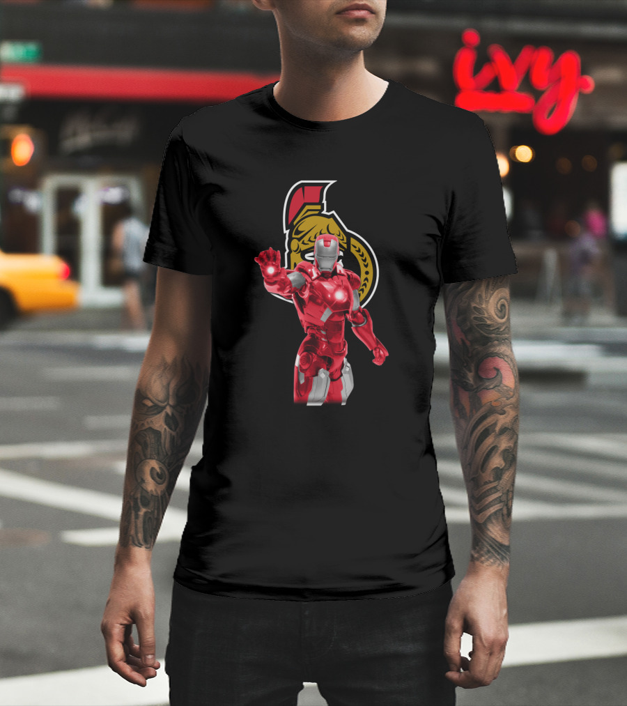 Ottawa Senators Iron Man Crossover Featuring Team T-Shirt