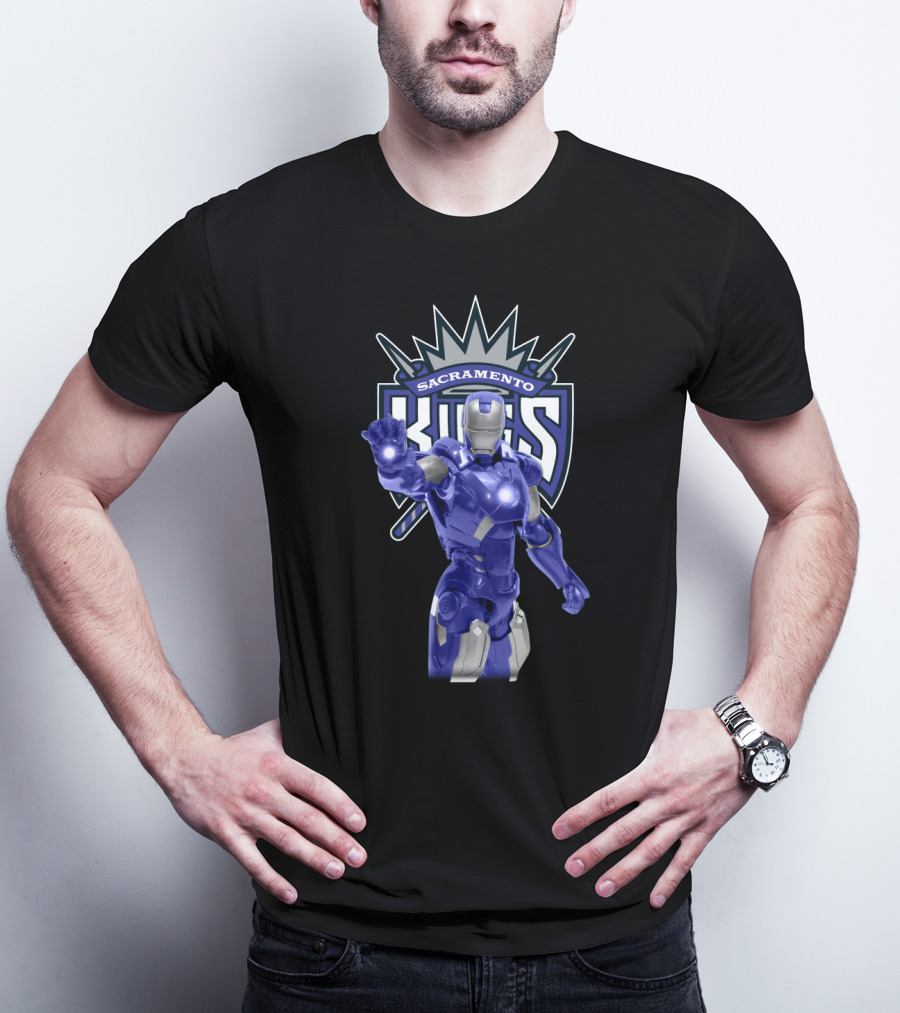 Iron Man Sacramento Kings Fans Loyalty Iconic Crossover T-Shirt