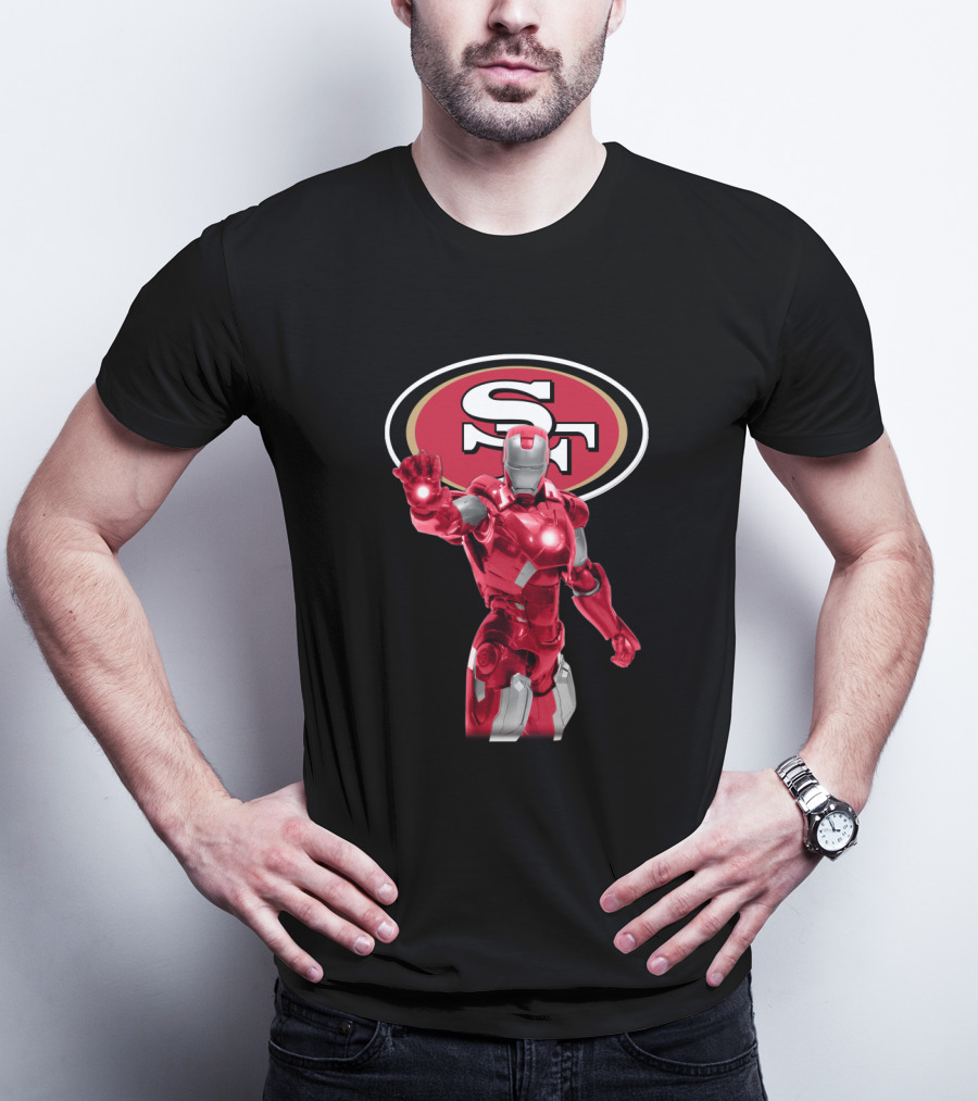 San Francisco 49ers Iron Man Nfl Marvel Crossover Fan T-Shirt