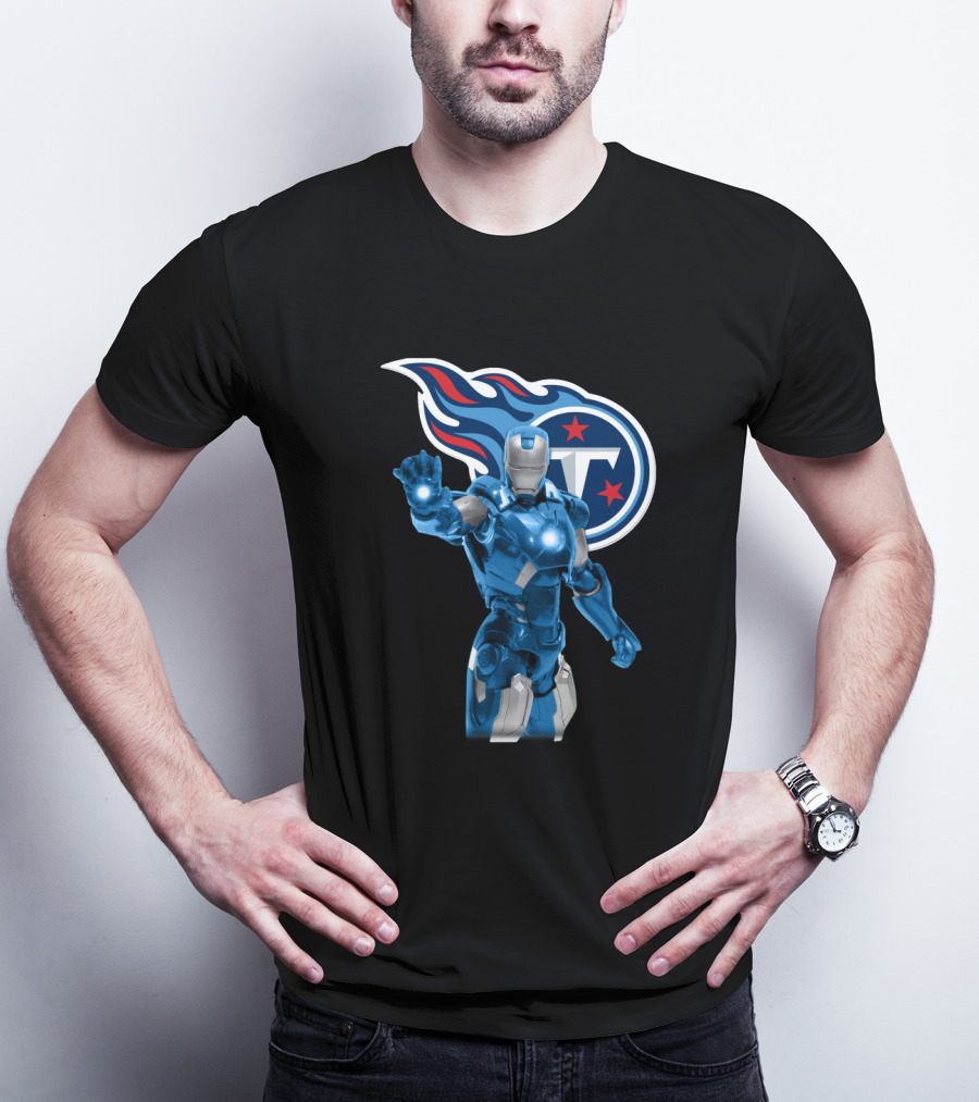 Iron Man Crossover With Tennessee Titans Fan Gear T-Shirt