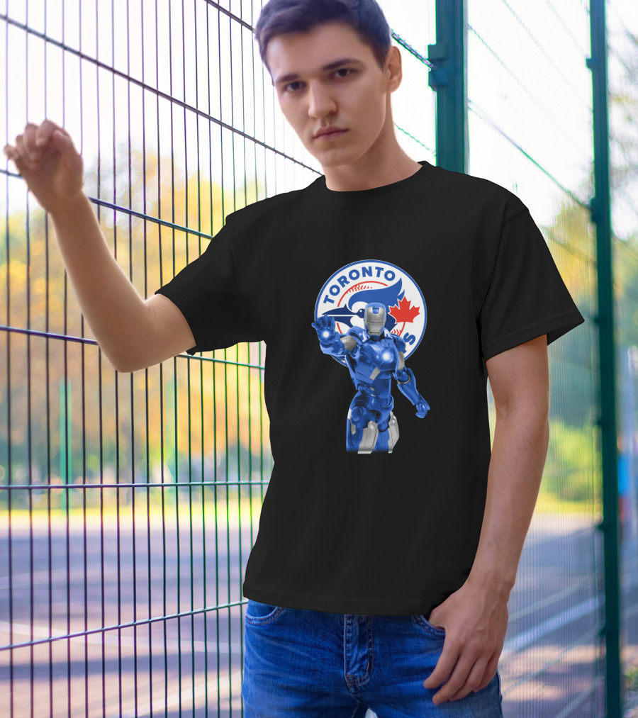 Toronto Blue Jays Iron Man Fans Ultimate Marvel Baseball Crossover T-Shirt