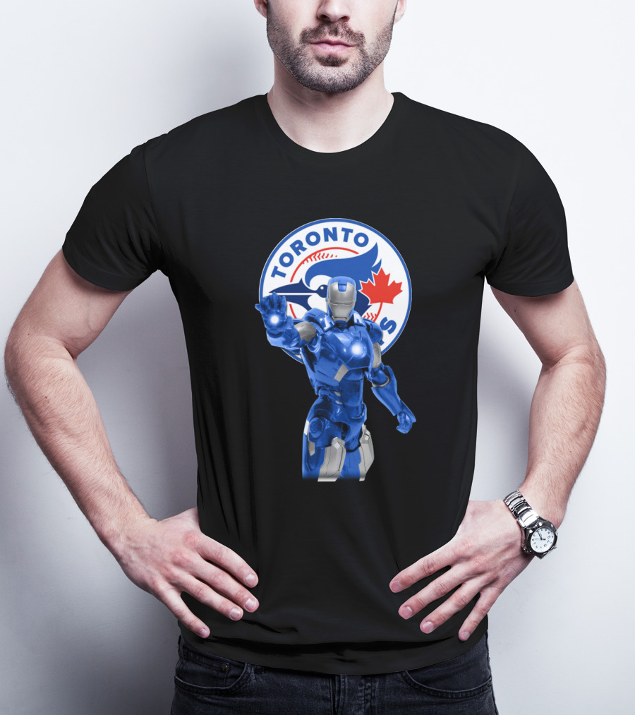 Toronto Blue Jays Iron Man Fans Ultimate Marvel Baseball Crossover T-Shirt