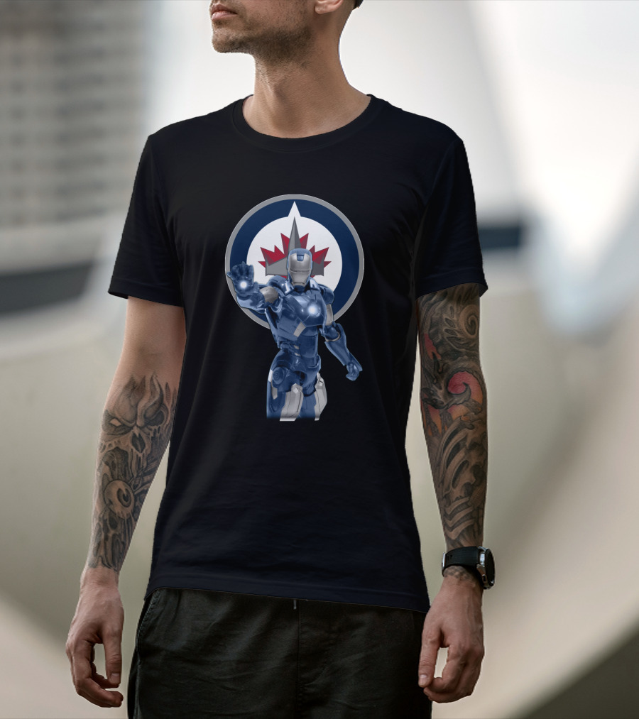 Winnipeg Jets Iron Man Crossover T-Shirt