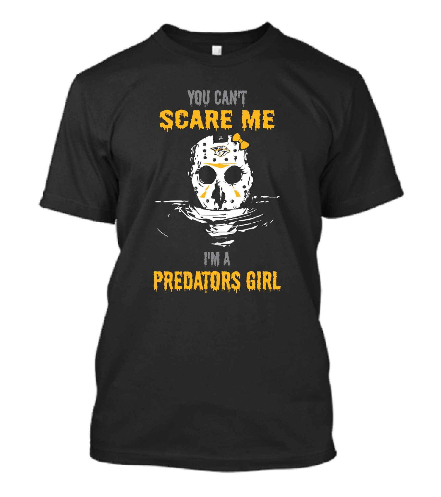 You Can't Scare Me I'm A Predators Girl Featuring Jason Voorhees Mask With Nashville Predators T-Shirt