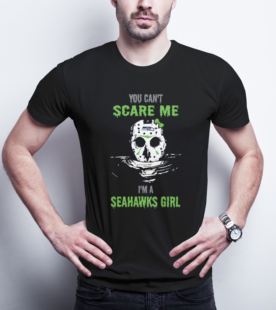 You Can't Scare Me I'm A Seahawks Girl Jason Voorhees Mask T-Shirt