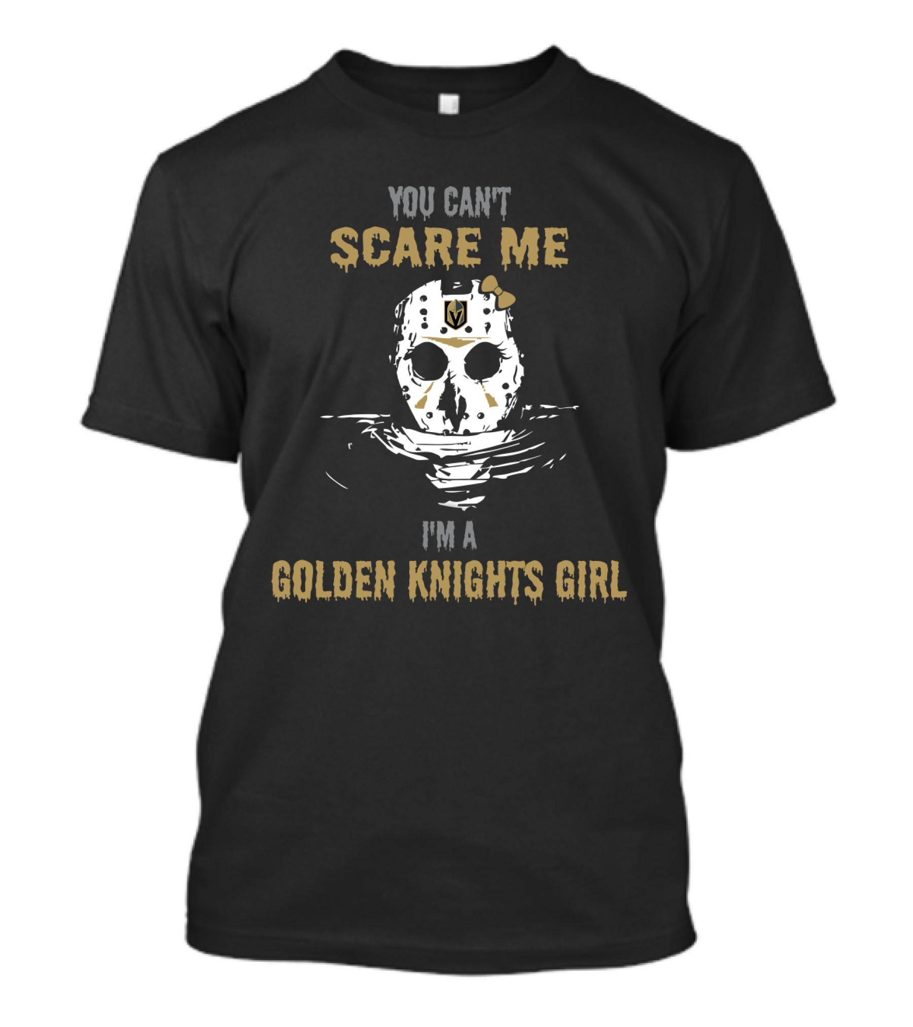 You Can't Scare Me I'm A Golden Knights Girl Jason Voorhees Mask T-Shirt