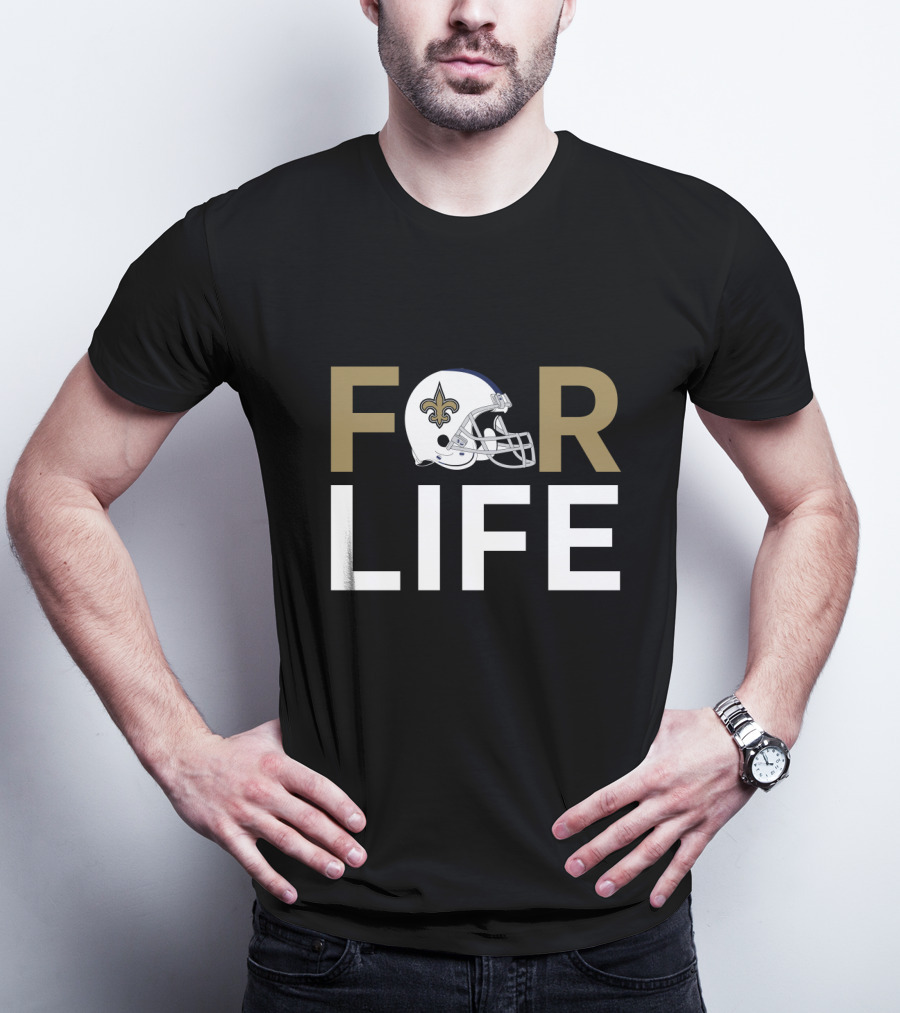 New Orleans Saints For Life Helmet Fans T-Shirt