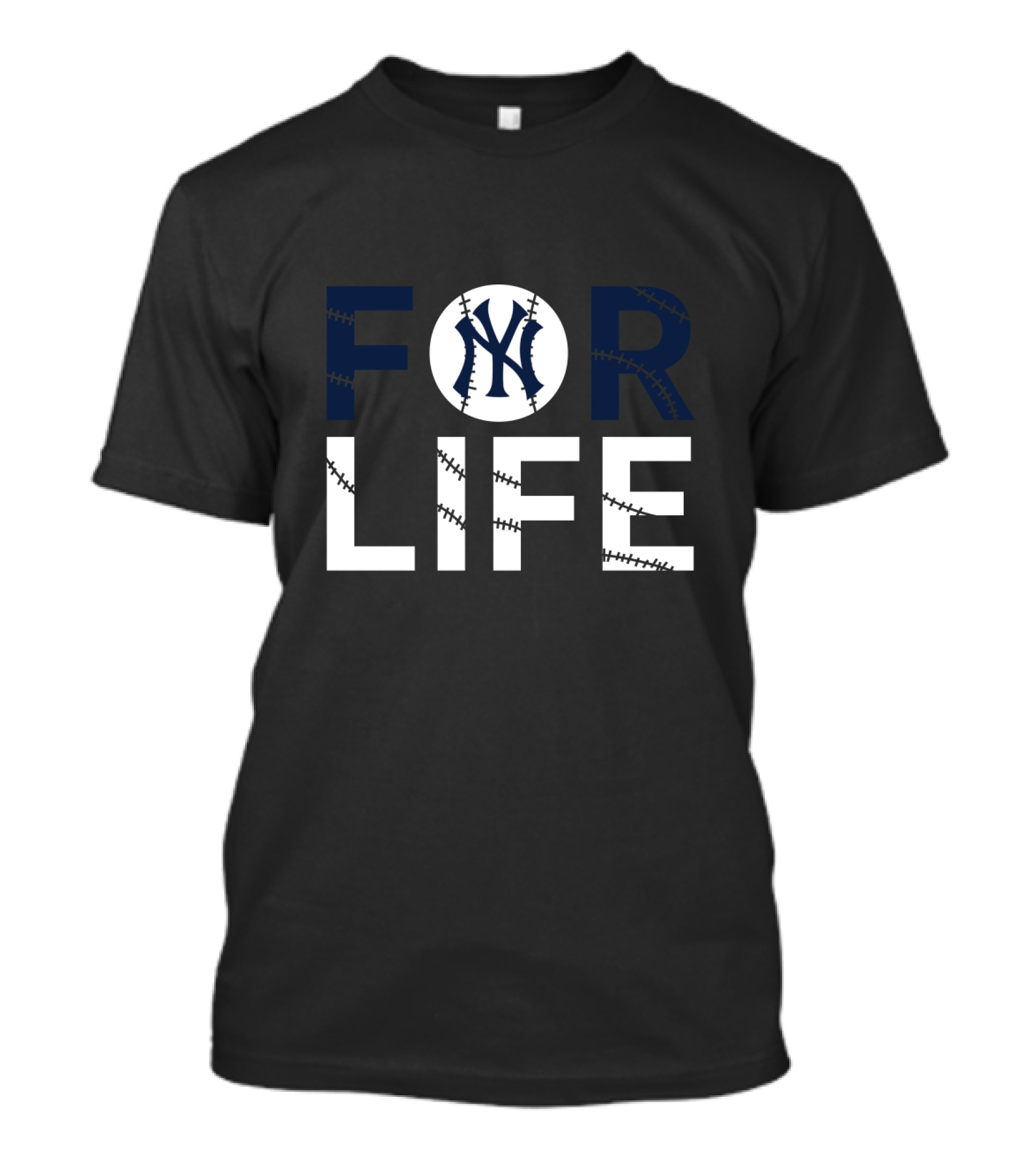New York Yankees Iconic Logo Baseball Stitching For Life T-Shirt