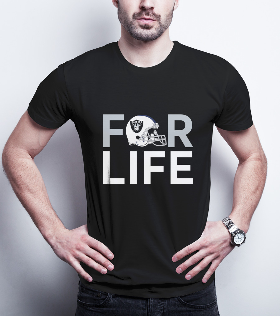 Oakland Raiders Helmet Logo For Life Fan Loyalty Statement T-Shirt
