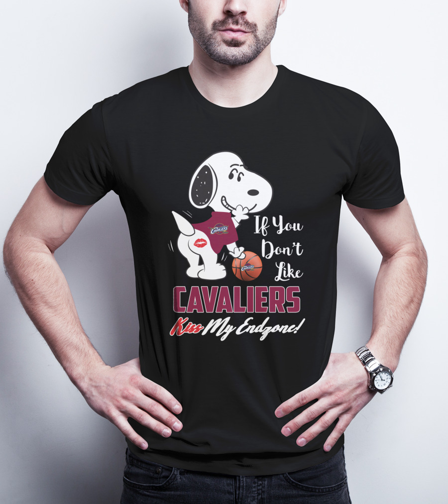 Snoopy Cleveland Cavaliers If You Don't Like Cavaliers Kiss My Endzone T-Shirt
