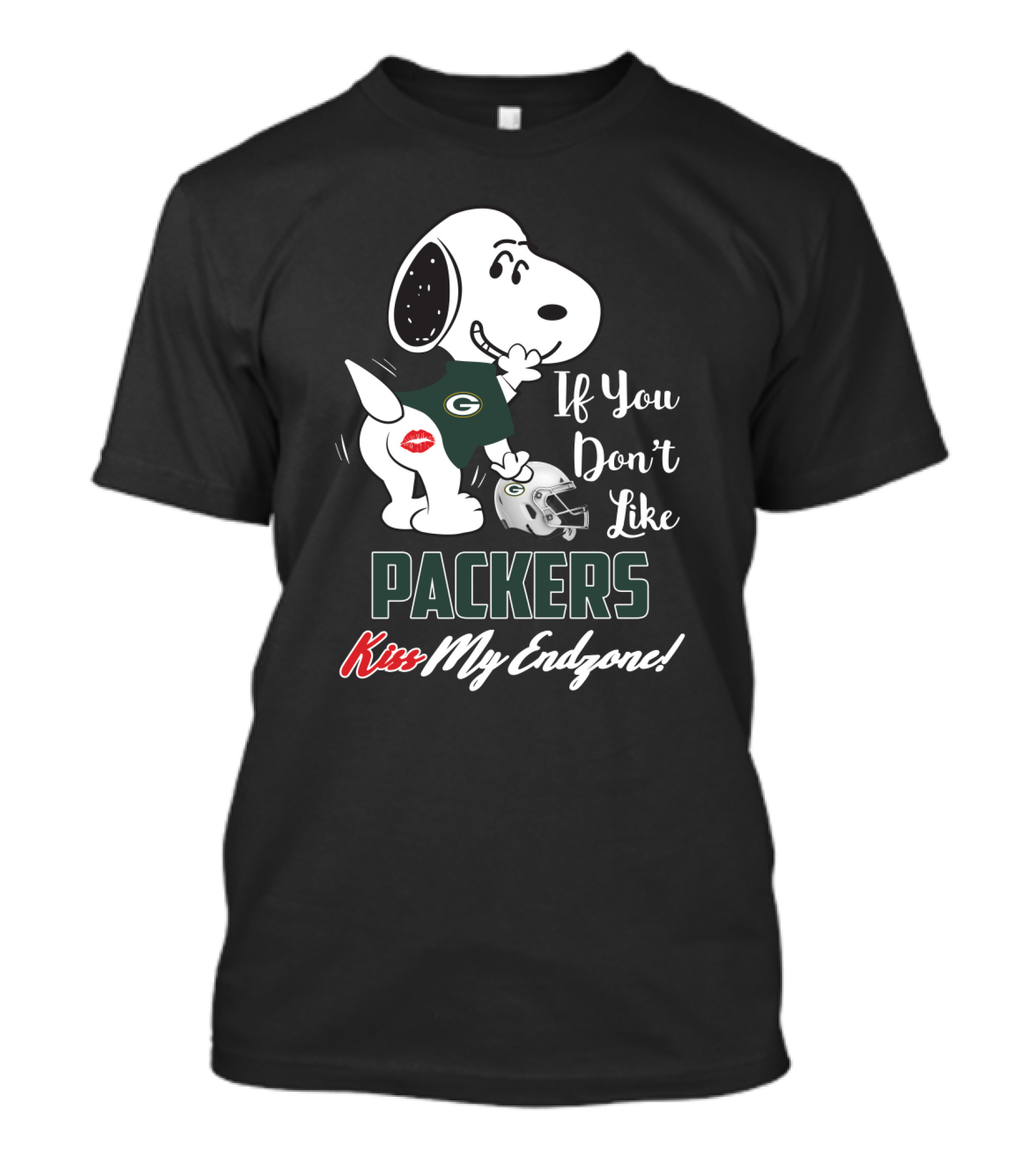 Snoopy If You Don't Like Packers Kiss My Endzone T-Shirt