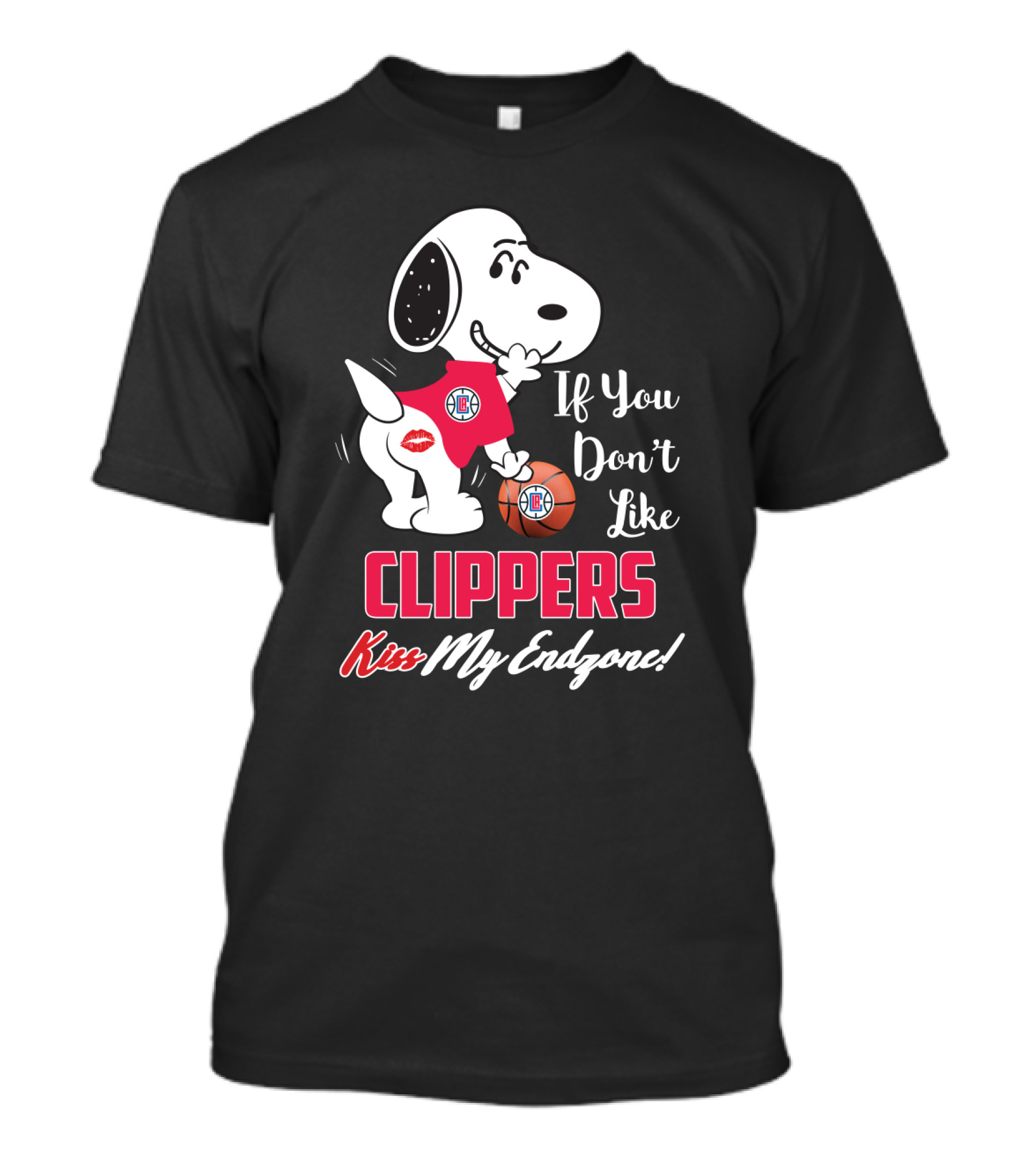 If You Don't Like Clippers Kiss My Endzone Snoopy La Clippers Fans T-Shirt