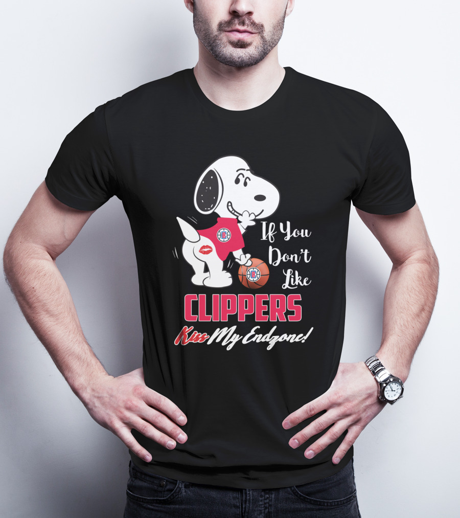 If You Don't Like Clippers Kiss My Endzone Snoopy La Clippers Fans T-Shirt
