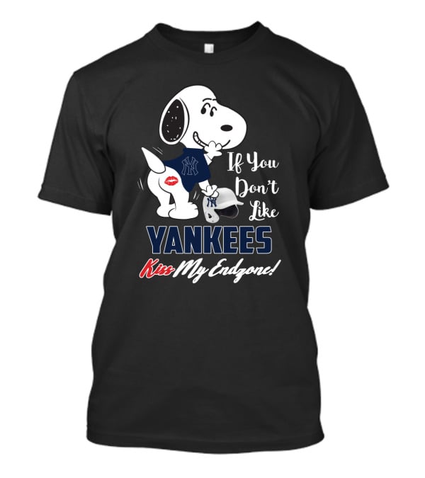 If You Don't Like Yankees Kiss My Endzone Snoopy Yankees Fans T-Shirt