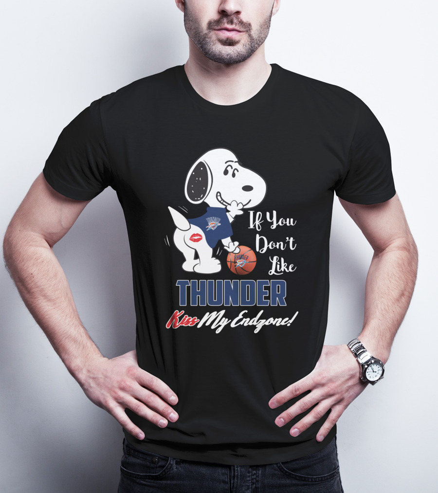 Snoopy If You Don't Like Thunder Kiss My Endzone Oklahoma City Thunder Fans T-Shirt