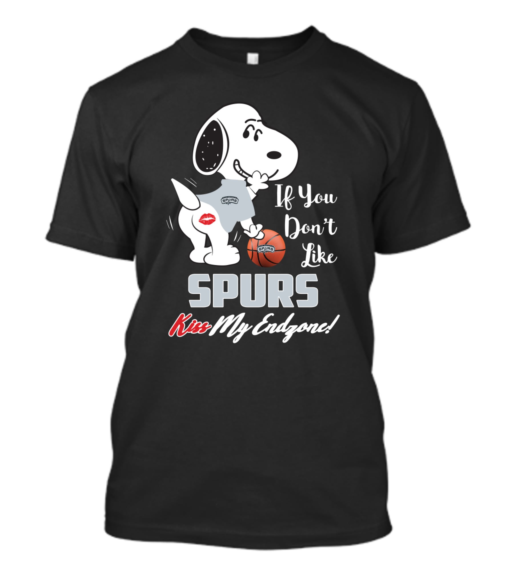 Snoopy If You Don’t Like Spurs Kiss My Endzone San Antonio Spurs Fans T-Shirt