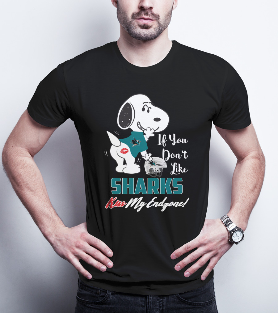 If You Don't Like Sharks Kiss My Endzone Snoopy San Jose Fans T-Shirt
