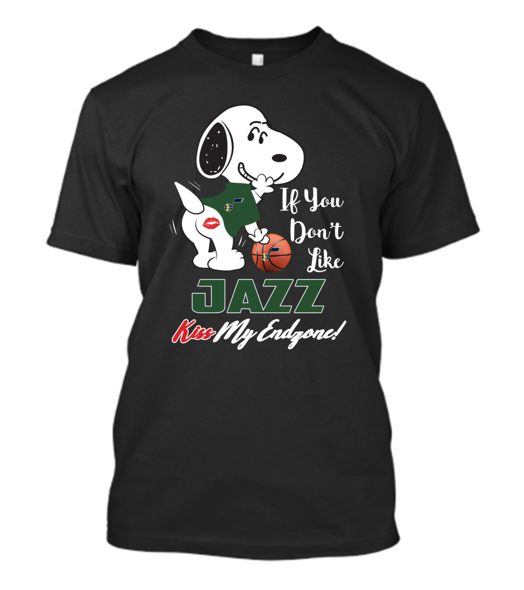 If You Don't Like Jazz Kiss My Endzone Snoopy Utah Jazz T-Shirt