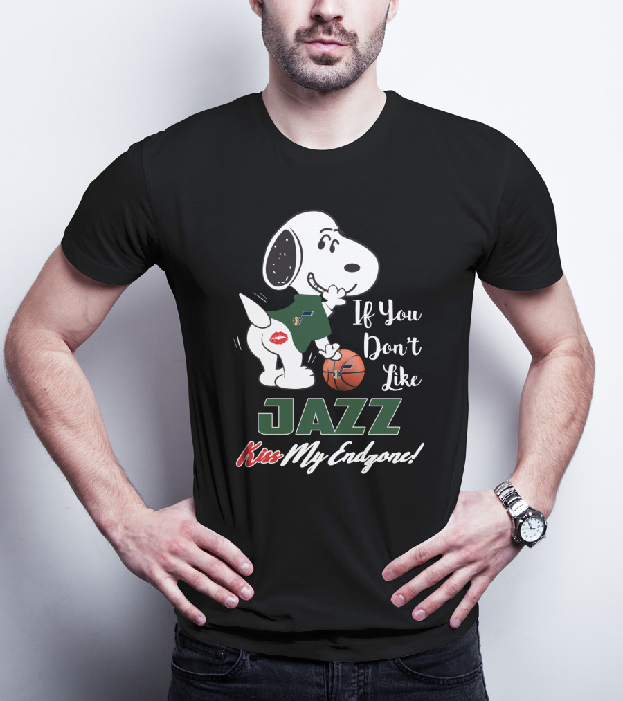 If You Don't Like Jazz Kiss My Endzone Snoopy Utah Jazz T-Shirt