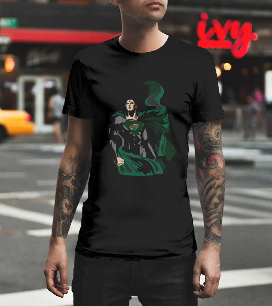 Superman Minnesota Wild Fan Logo Combination T-Shirt