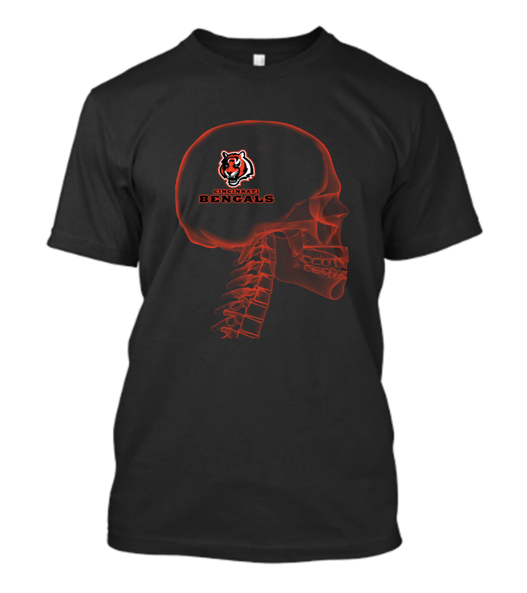 Cincinnati Bengals Skull Brain Halloween T-Shirt