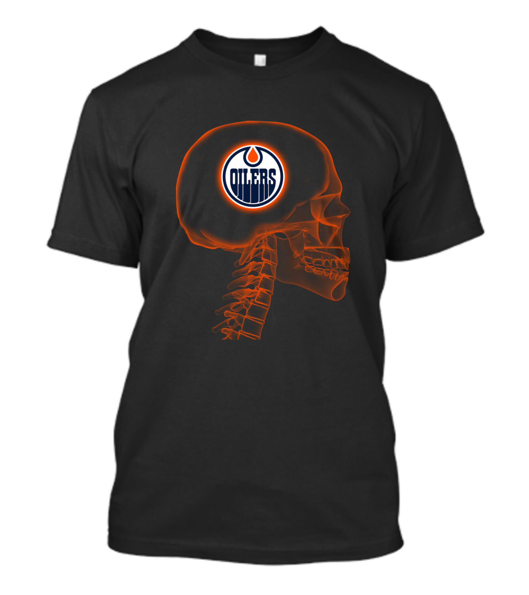 Edmonton Oilers Skull Logo In My Brain Halloween T-Shirt
