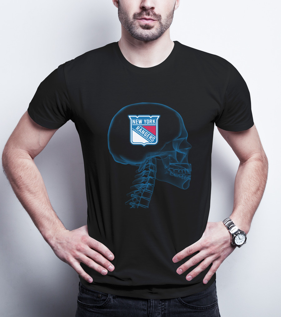 New York Rangers Brain Skull Halloween T-Shirt