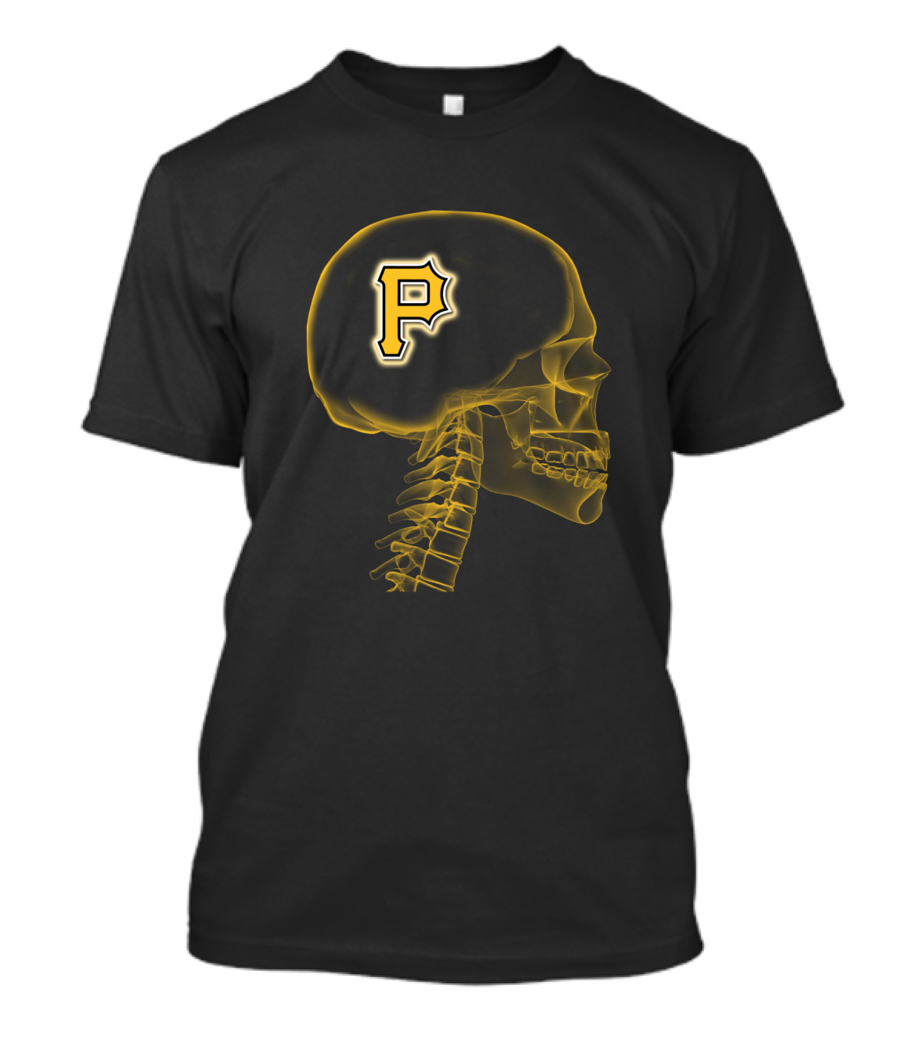 Pittsburgh Pirates P Brain Halloween Skull X-Ray T-Shirt