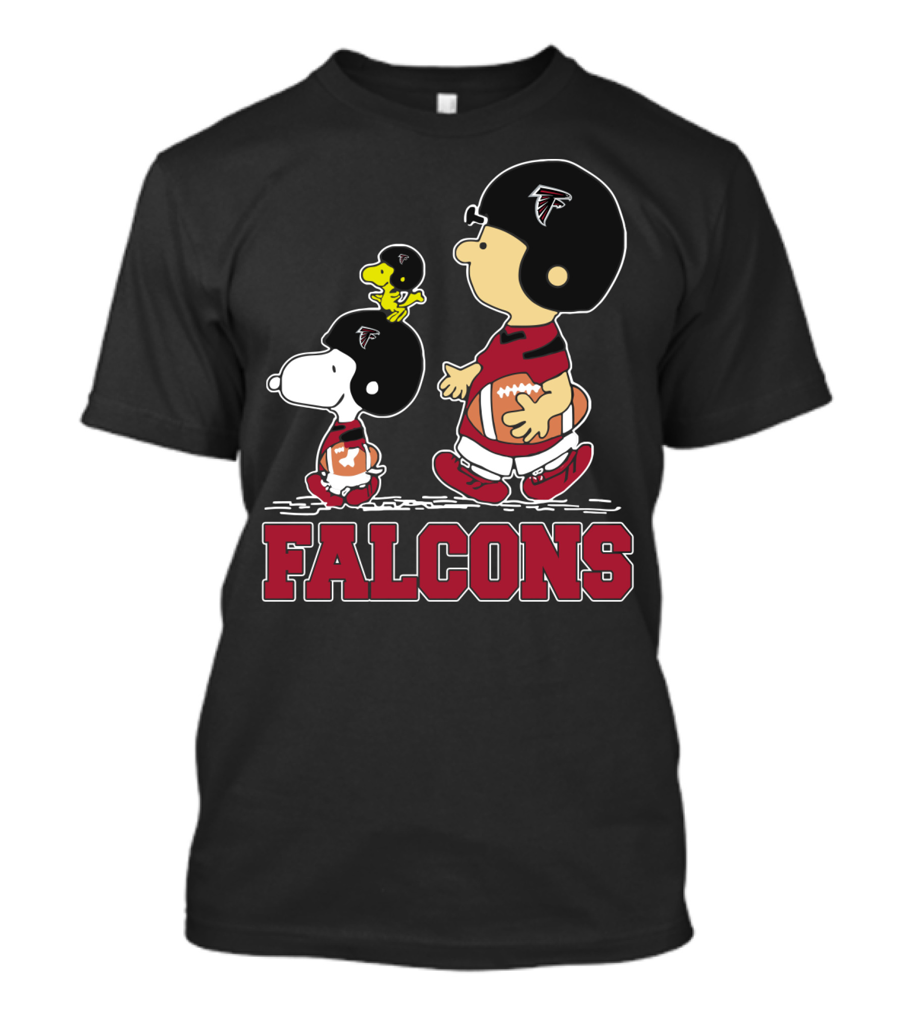 Snoopy And Peanuts Characters In Atlanta Falcons Football Gear T-Shirt