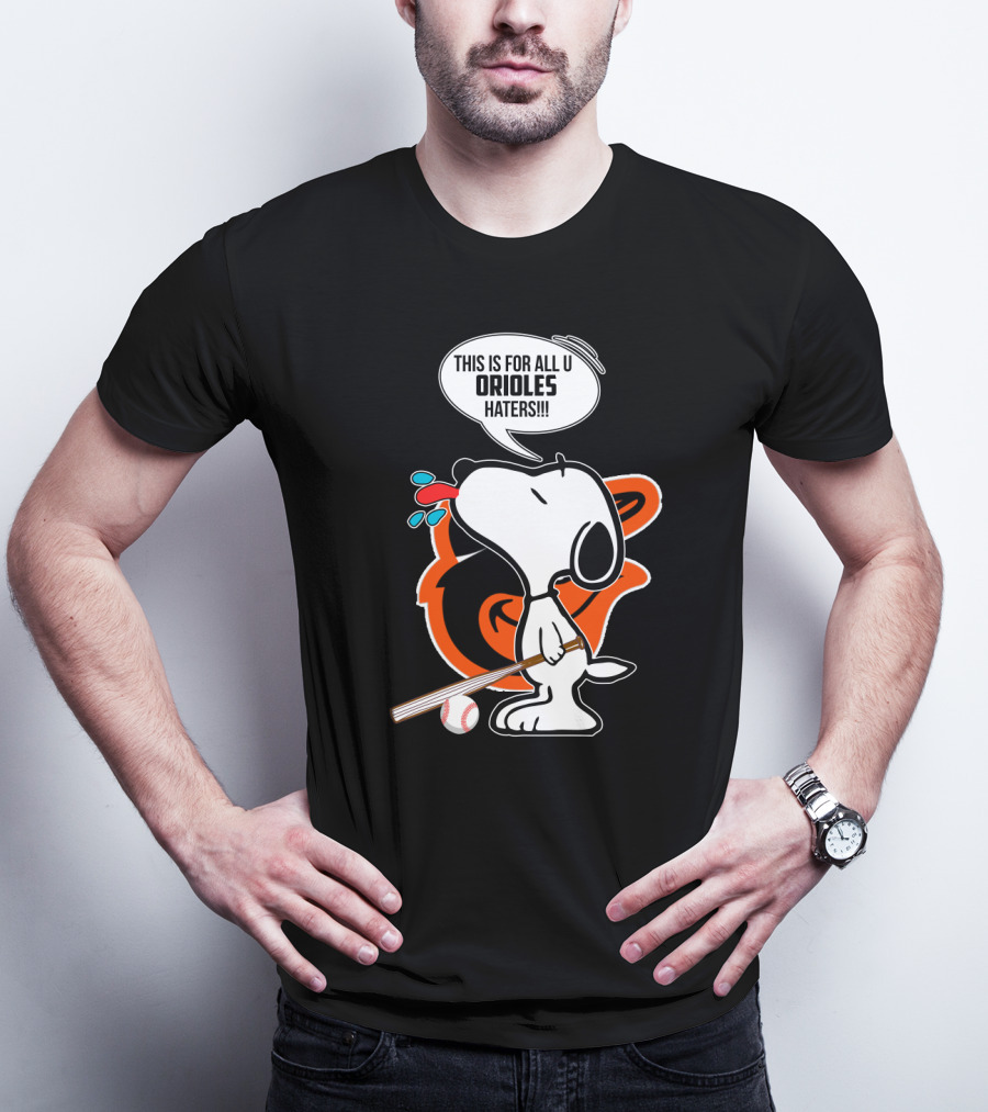 Snoopy Baseball Baltimore Orioles Haters T-Shirt