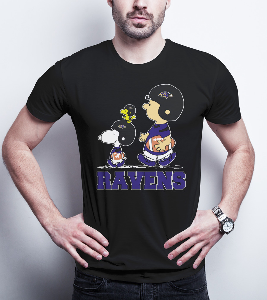 Snoopy And Friends Ravens Football Baltimore Fans T-Shirt