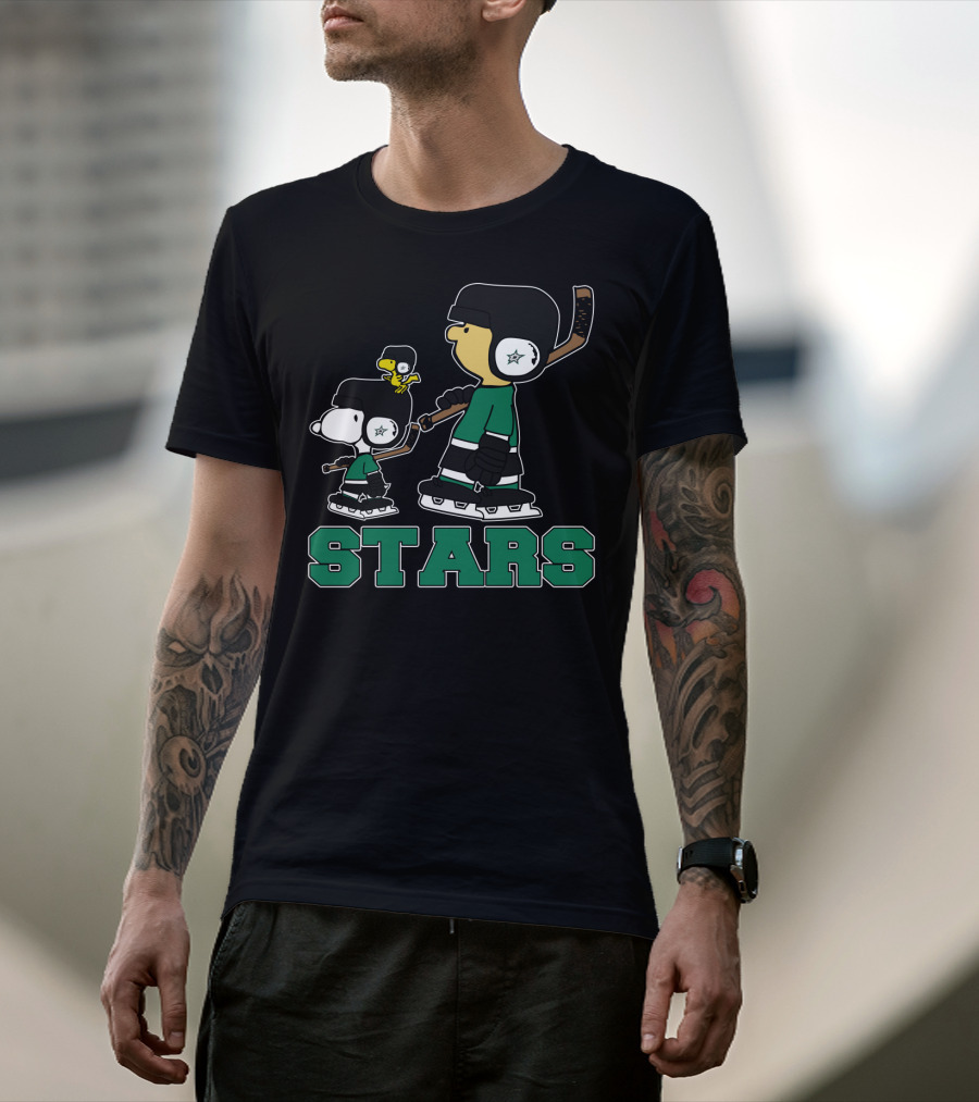 Snoopy Woodstock Dallas Stars Hockey Fans T-Shirt