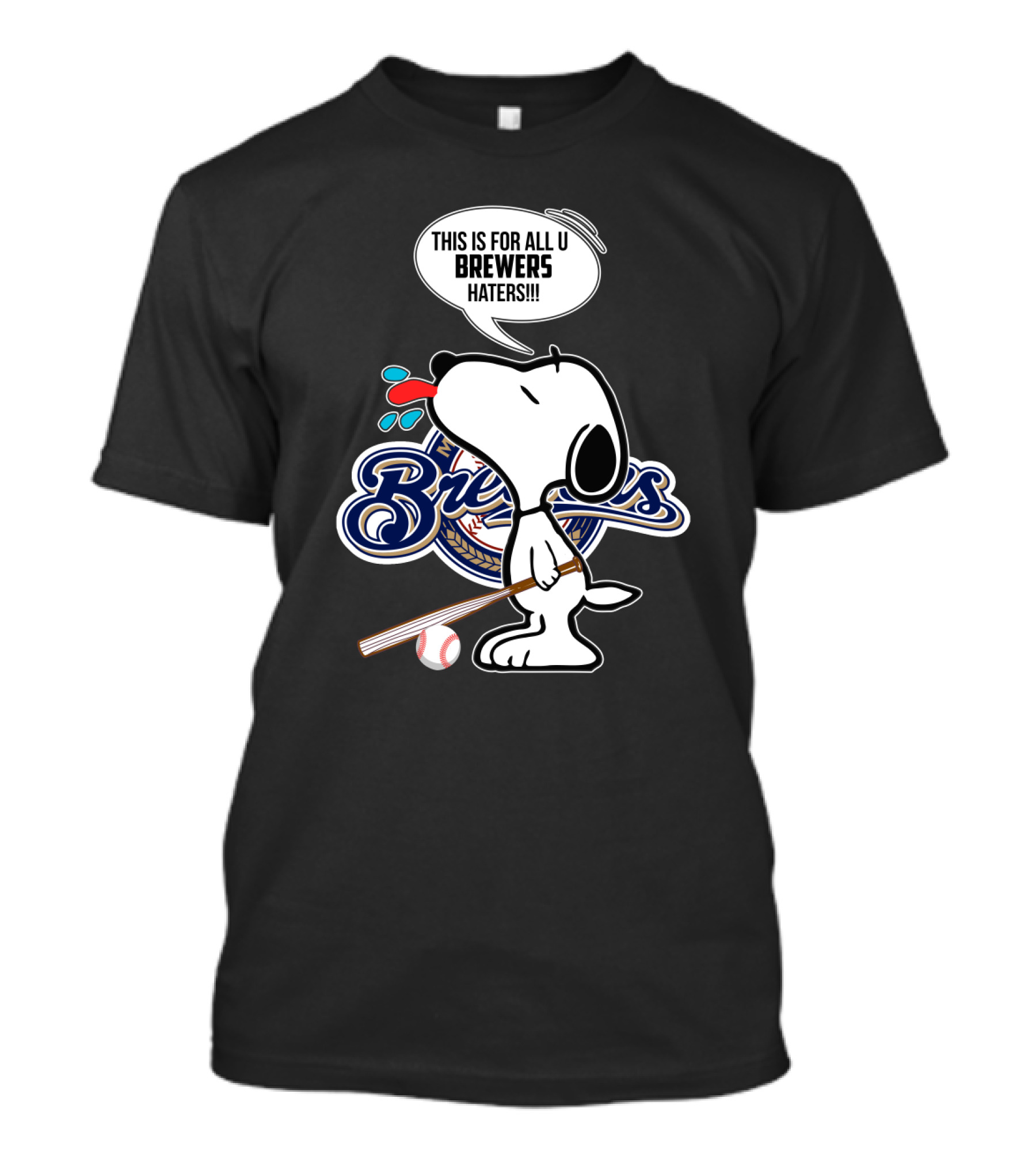 Snoopy Brewers Haters Baseball Milwaukee Fans T-Shirt