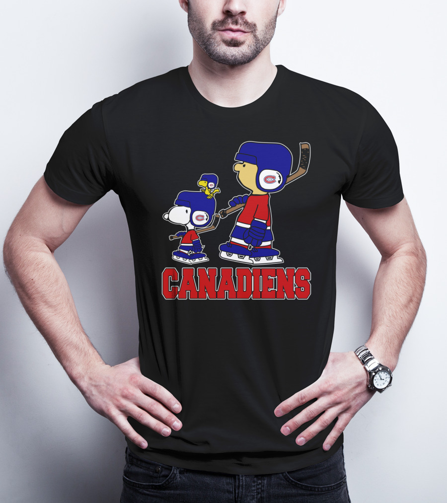 Snoopy Canadiens Fan Hockey Skate With Woodstock And Friends T-Shirt
