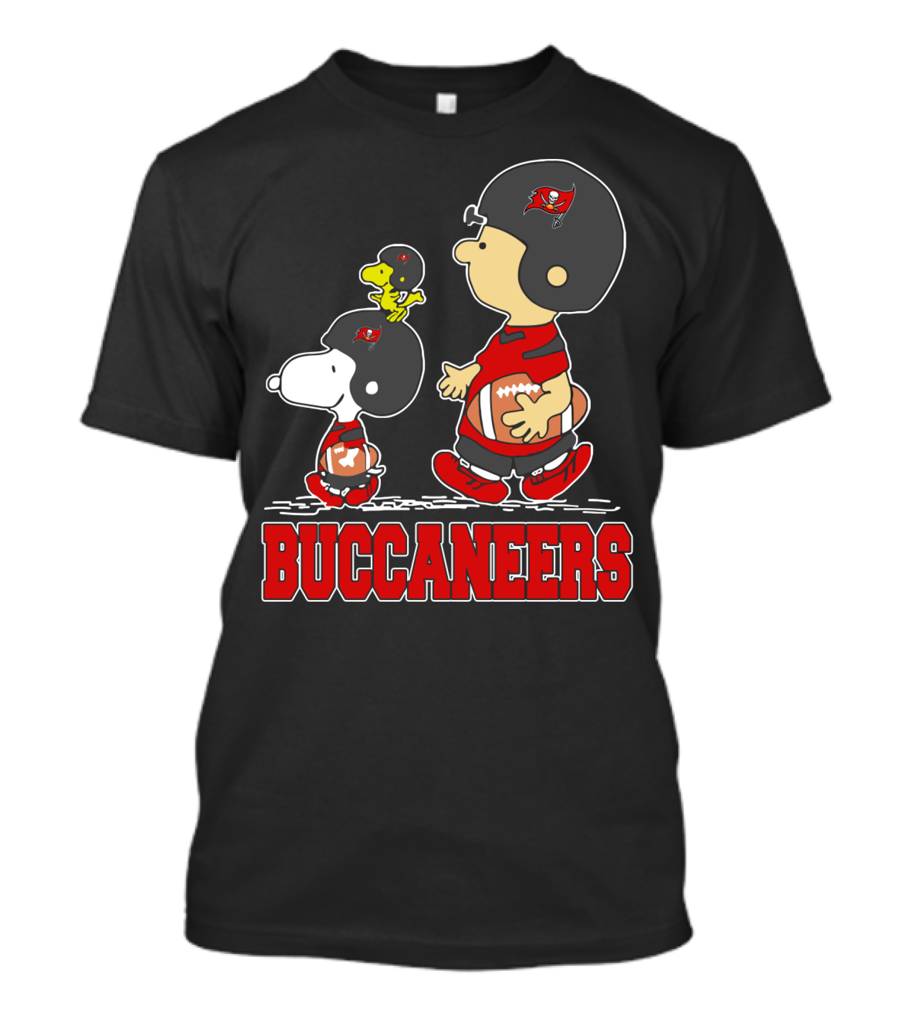Snoopy Woodstock And Buccaneers Football Fans Featuring Iconic Characters T-Shirt