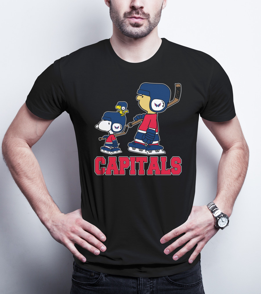 Snoopy Caps Hockey Fans Washington Capitals T-Shirt