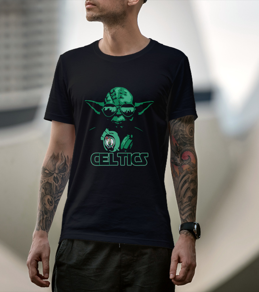 Yoda Celtics Basketball Fandom Star Wars Boston Fans T-Shirt
