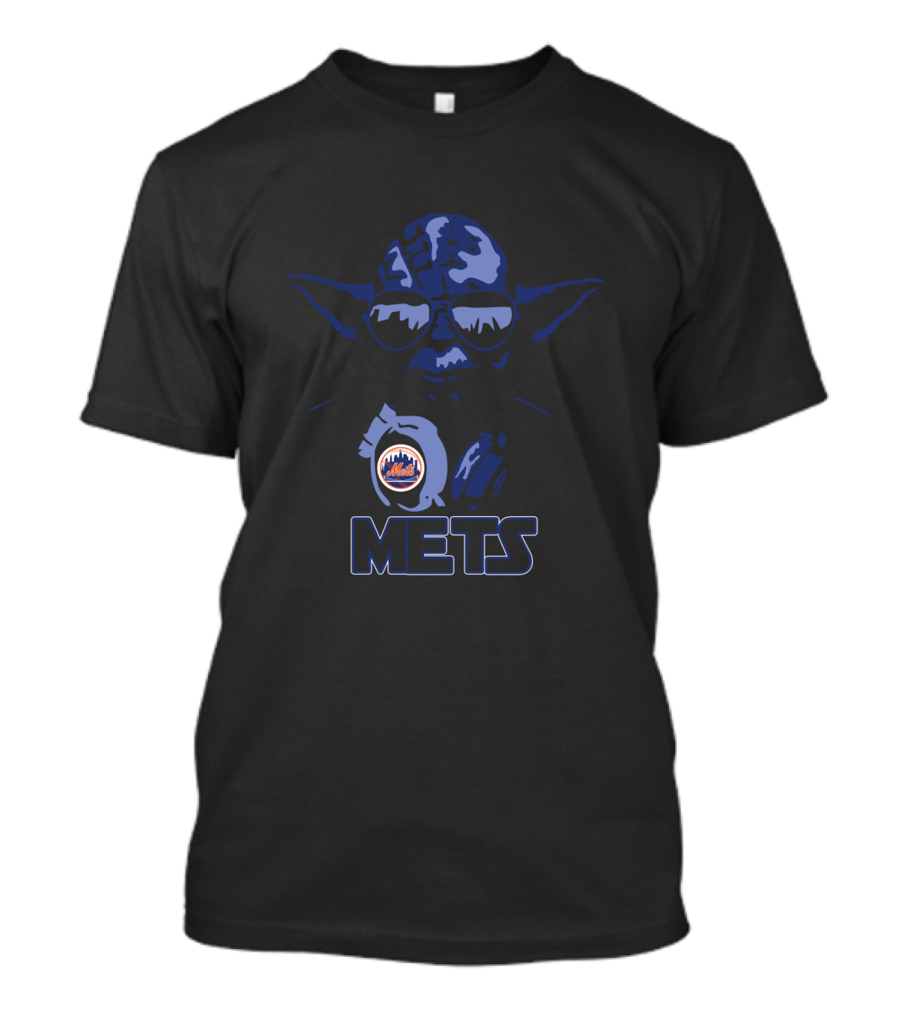 Yoda Star Wars New York Mets Fans Mets Logo Silhouette T-Shirt