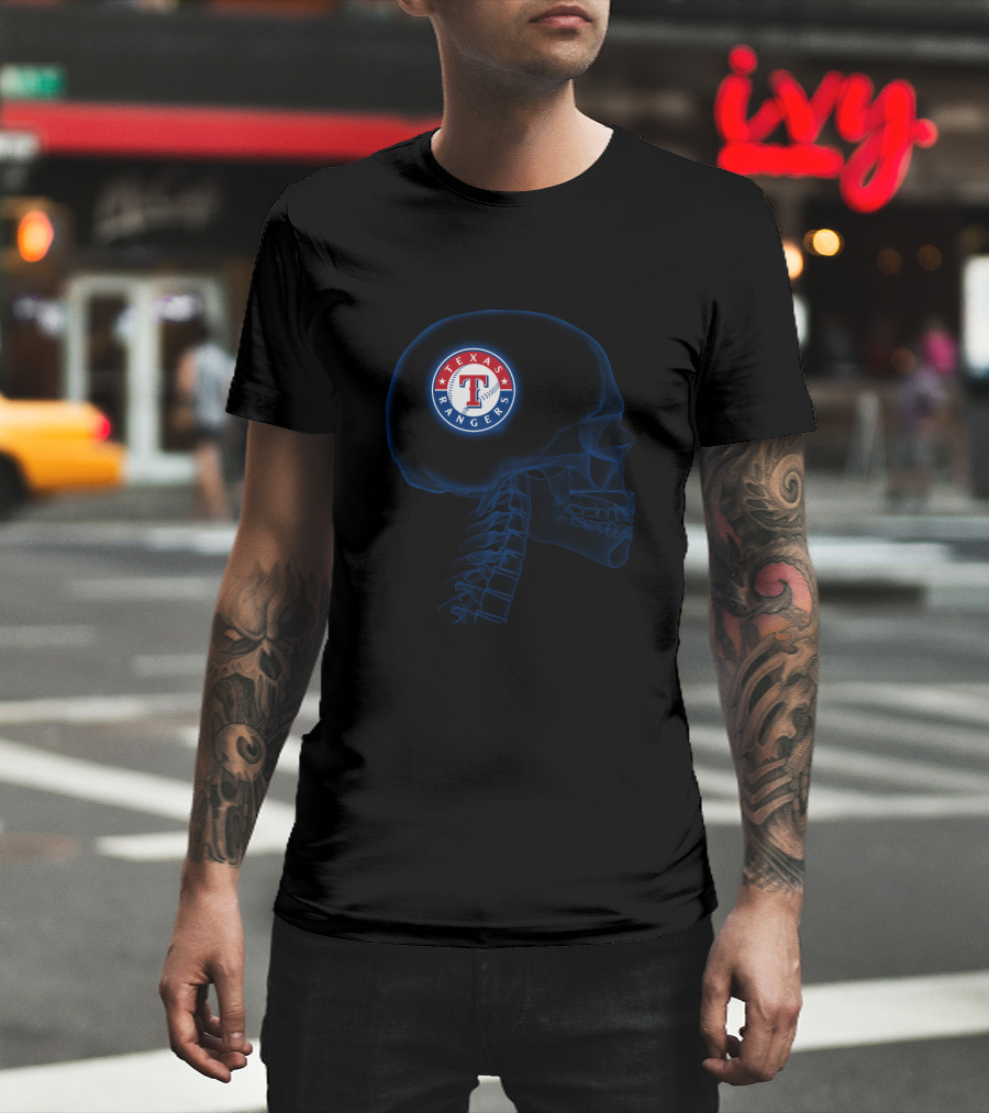 Texas Rangers Brain X-Ray Halloween Fan T-Shirt