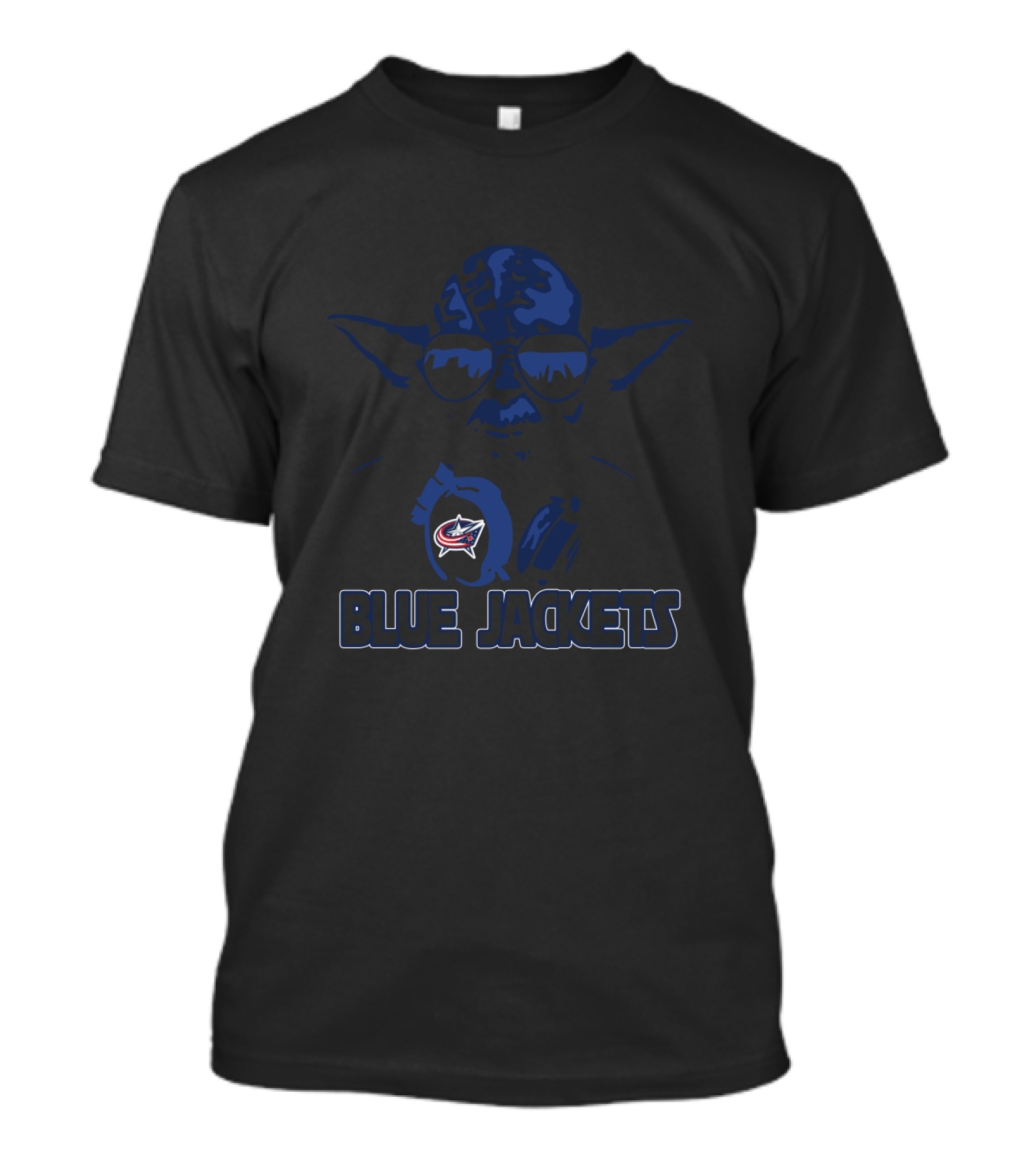 Yoda Star Wars Columbus Blue Jackets Iconic Mashup With Logo Integration T-Shirt